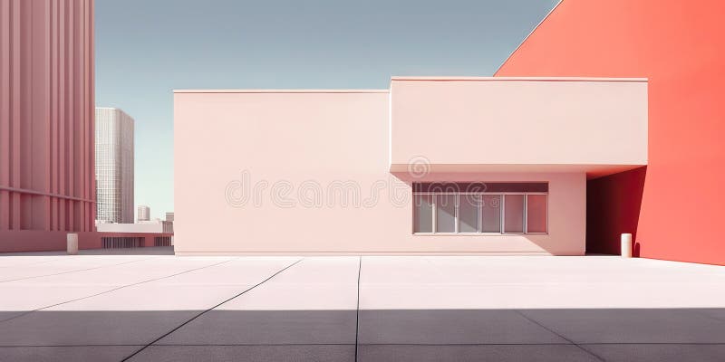 Minimalistic Downtown Exterior. Simple Abstract Urban Concept Stock ...