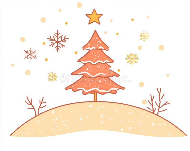 A Minimalistic Drawing of a Fir Tree. Stock Illustration - Illustration ...