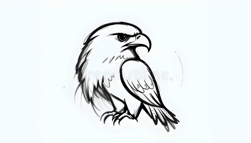 Minimalistic Eagle Doodle with Bold, Sleek Design. Stock Illustration ...