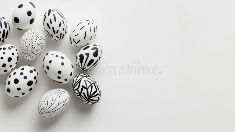 Minimalistic Easter Eggs in Black and White, Sleek Holiday Style ...