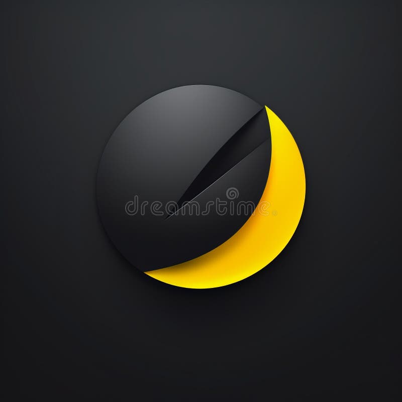Minimalistic Electronic Billboard with Abstract Yellow and Black Logo ...
