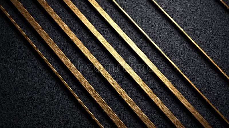 Minimalistic Elegance, Golden Lines on Matte Black Surface, Generated ...