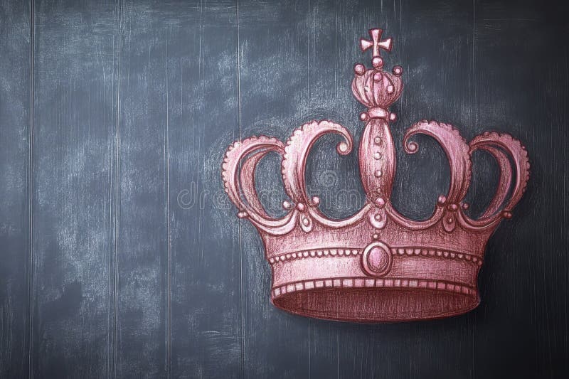Minimalistic Elegant Crown Design on Chalkboard Texture for Creative ...