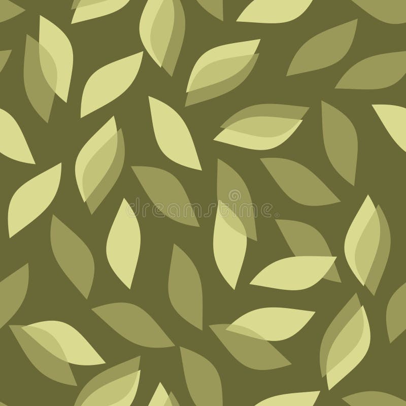 Seamless Leaf Background, Vector Illustration of Simple Pretty Leaves ...