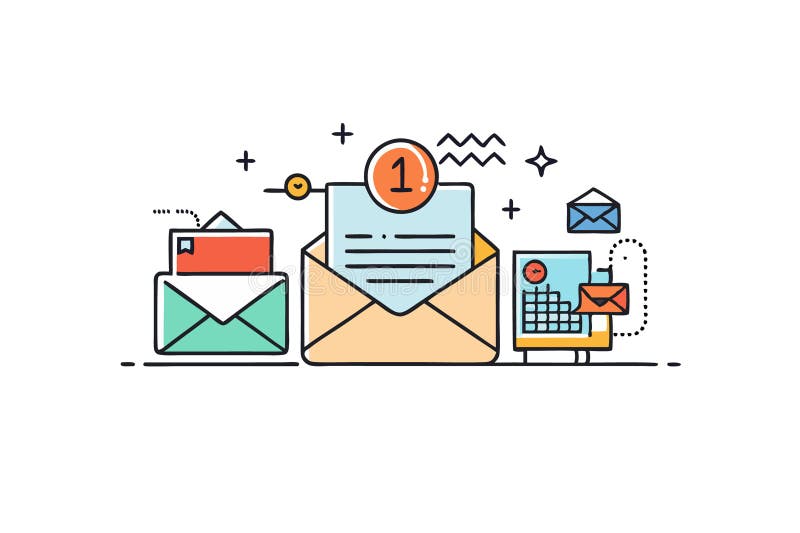 Minimalistic Email and Communication Icon Set for Inbox, Notifications ...