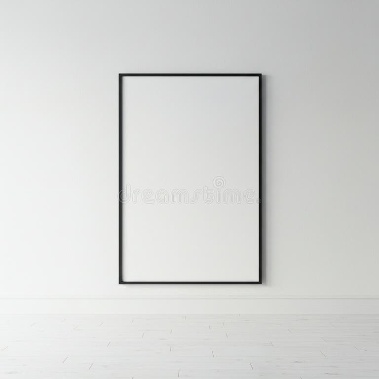 A Minimalistic, Empty Black-framed Rectangular Poster or Artwork on a ...