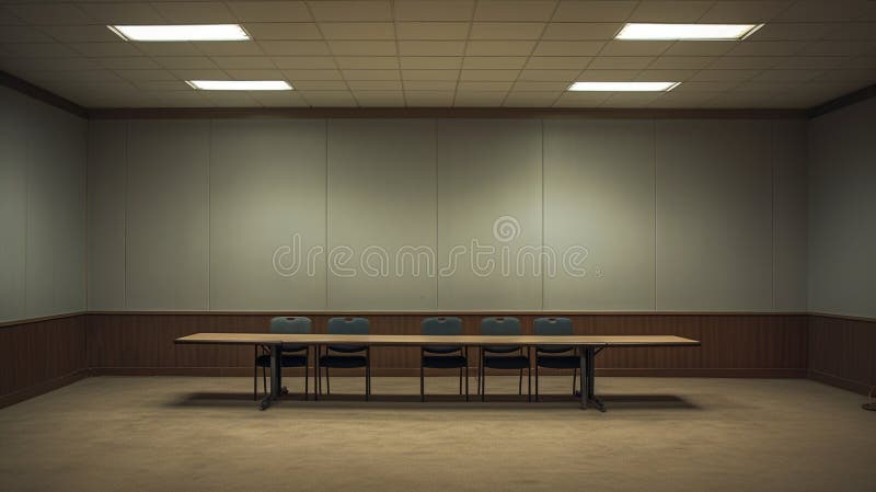A MInimalistic Empty Conference Room, HD Image Blank Walls and Dark ...
