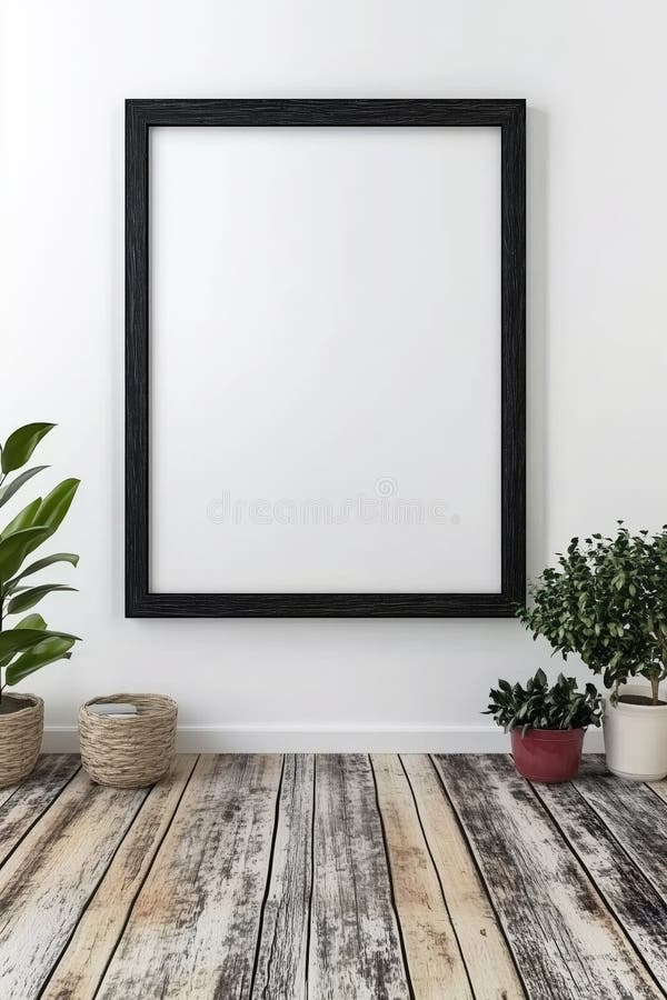 Interior Design with an Empty Square Painting. Stock Illustration ...