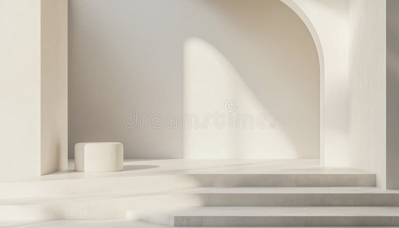 Minimalistic Empty Studio with White Corner for Product Display: Blank ...