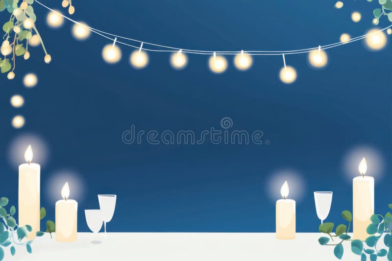 Minimalistic Evening Table Setup with Candlelight and String Lights for ...