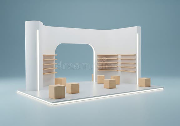 Minimalistic Exhibition Booth Concept with Illuminated Details and ...