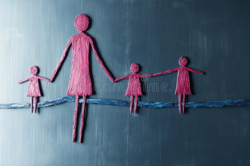 Minimalistic Family Abstract Art Design for Creative Projects Stock ...