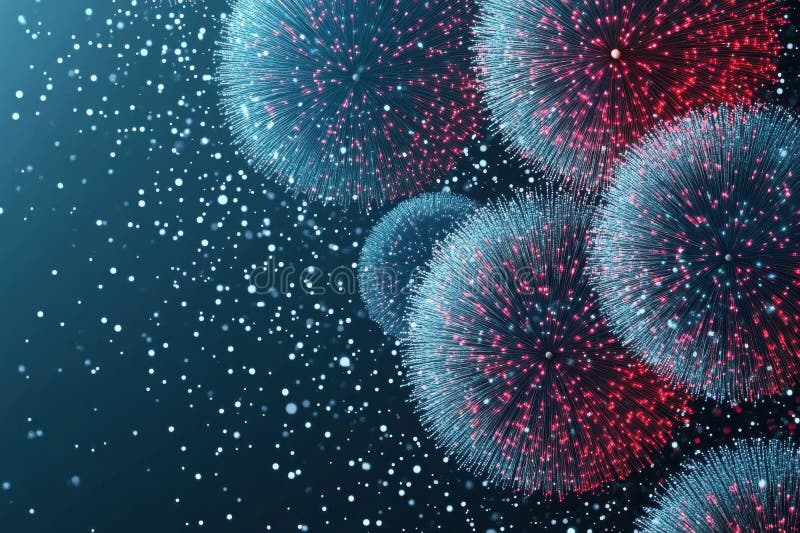 Minimalistic Fireworks Celebration Design with Festive Sparkles Stock ...