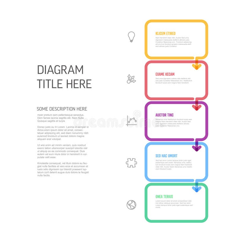 Six Vertical Elements Infographic with Color Bookmarks Stock Vector ...