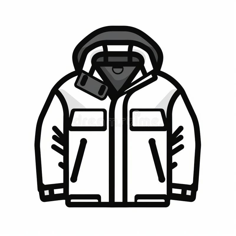 Minimalistic Flat Design Icon of Nylon Jacket Item Outline Stock ...