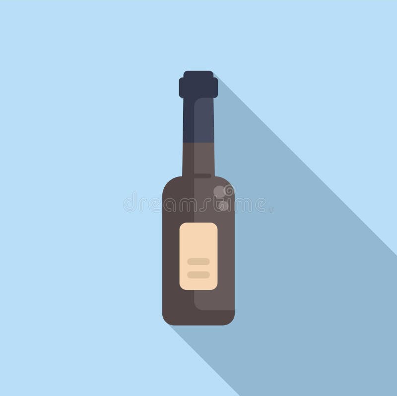 Flat Design Icon of a Beer Bottle Stock Illustration - Illustration of ...