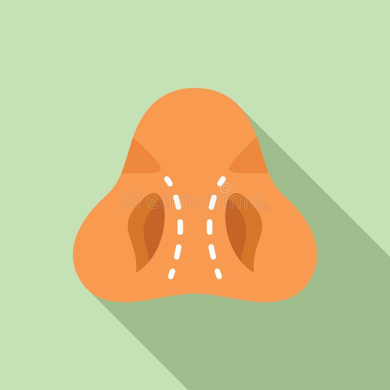 Flat Design Illustration of Orange Nose on Green Background Stock ...