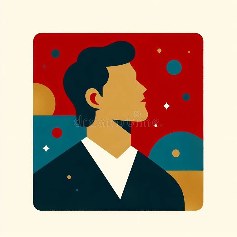 Minimalistic Flat Illustration of a Proud Face with an Upright Posture ...