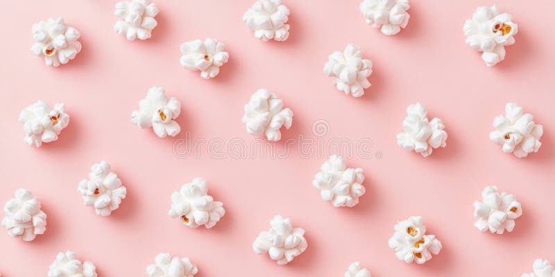 Minimalistic Flat Lay of Popcorn on Pastel Background for Creative ...