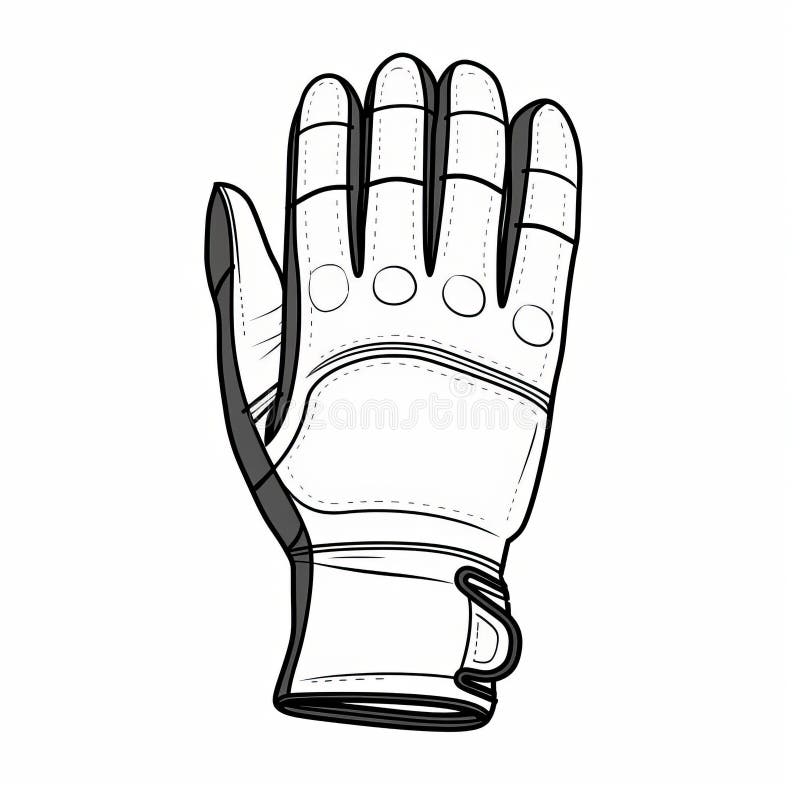 Minimalistic Flat Line Drawing of Leather Gloves Design Stock ...