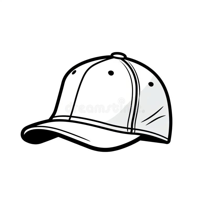 Minimalistic Flat Line Drawing of a Simple Black Cap Stock Illustration ...