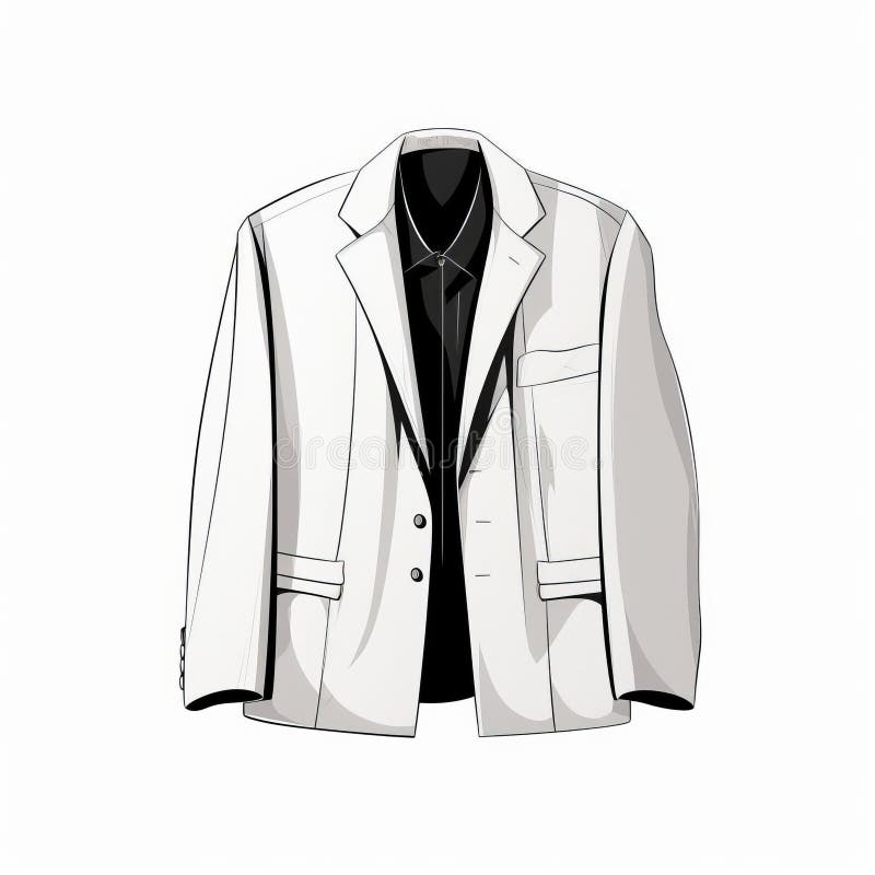 Minimalistic Flat Line Drawing of a Simple Black Jacket Stock ...