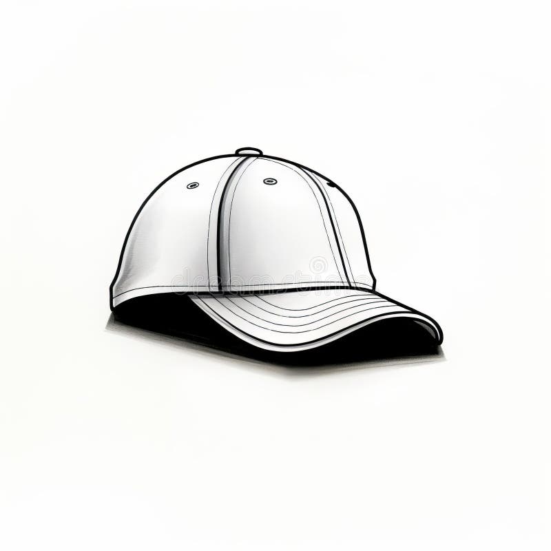 Minimalistic Flat Line Drawing of a Simple Cap Design Stock ...