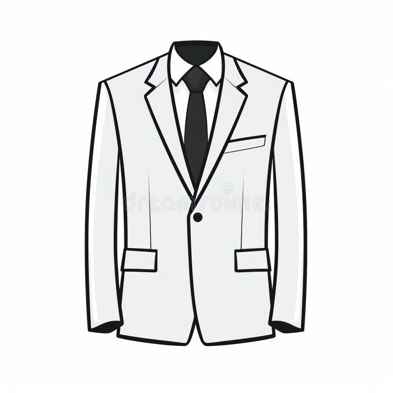Minimalistic Flat Line Drawing of a Suit Stock Illustration ...
