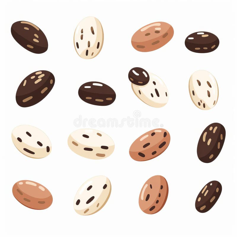 Minimalistic Flat Vector Bean Set Animation Assets on White Stock ...