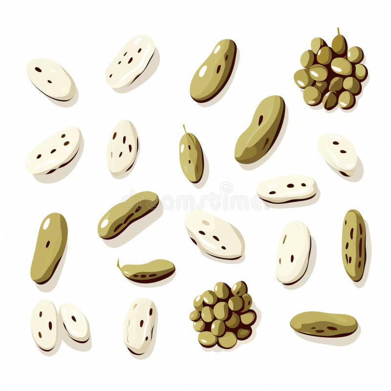 Minimalistic Flat Vector Svg Bean Set Animation Assets Stock ...