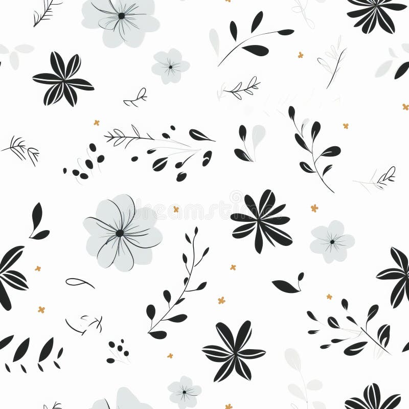 Minimalistic Floral Botanical Pattern Set Design Stock Illustration ...