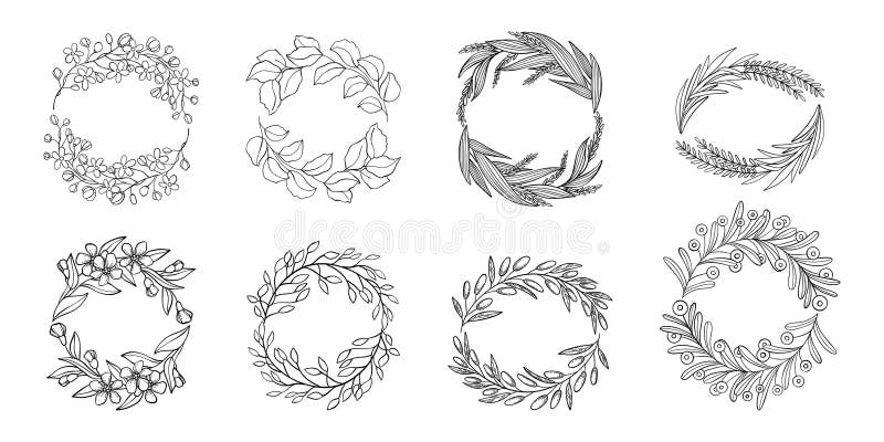 Minimalistic Floral Elements. Minimal Boho Floral Frames and Bouquets ...