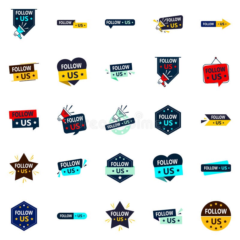 25 Minimalistic Follow Us Graphic Elements for LinkedIn and Facebook ...