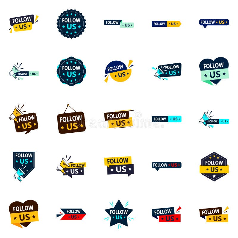 25 Minimalistic Follow Us Graphic Elements for LinkedIn and Facebook ...