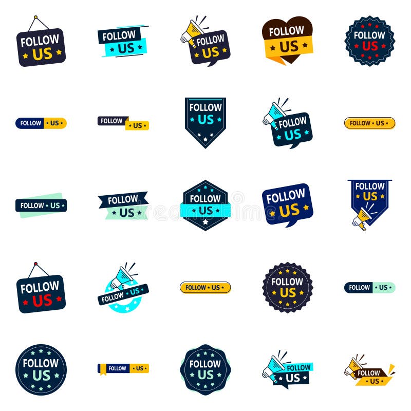 25 Minimalistic Follow Us Graphic Elements for LinkedIn and Facebook ...