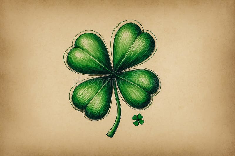 Minimalistic Four-Leaf Clover Design Symbolizing Irish Luck and ...