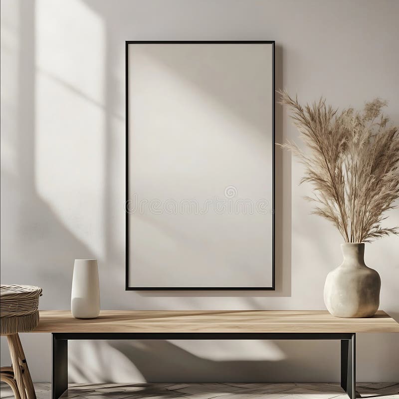 Minimalistic Frame Poster Mockup Thin Black Frame Simple Simple and ...