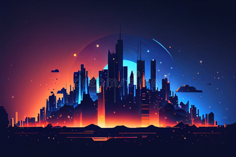 Minimalistic Futuristic City Background. Generative AI Stock ...