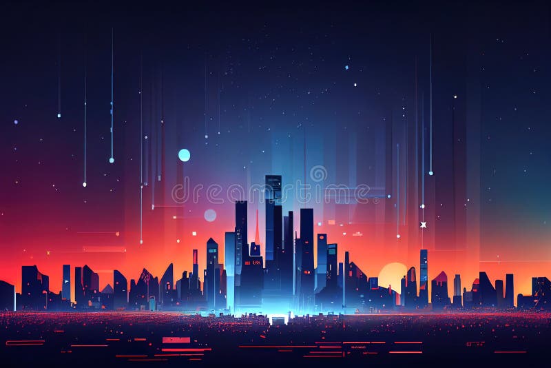 Minimalistic Futuristic City Background. Generative AI Stock ...