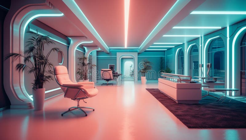 Minimalistic Futuristic Office Design with Simple Concept Created with ...