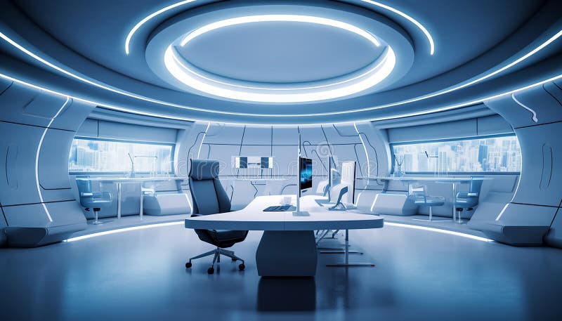 Minimalistic Futuristic Office Design with Simple Concept Created with ...