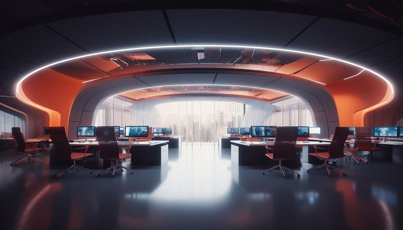 Minimalistic Futuristic Office Design with Simple Concept Created with ...