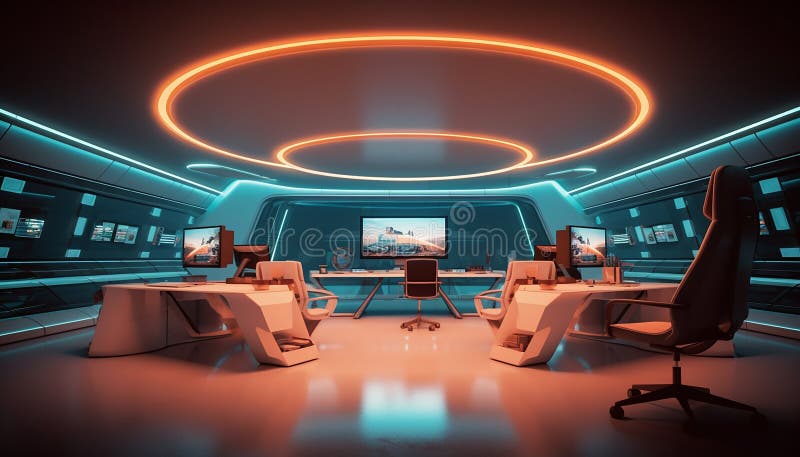 Minimalistic Futuristic Office Design with Simple Concept Created with ...