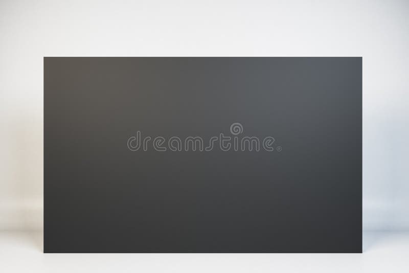 Minimalistic Gallery Interior with Black Empty Exhibition Stand Stock ...