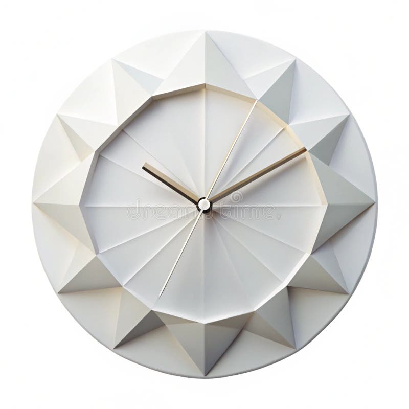 Minimalistic Geometric Clock on White Surface Stock Illustration ...