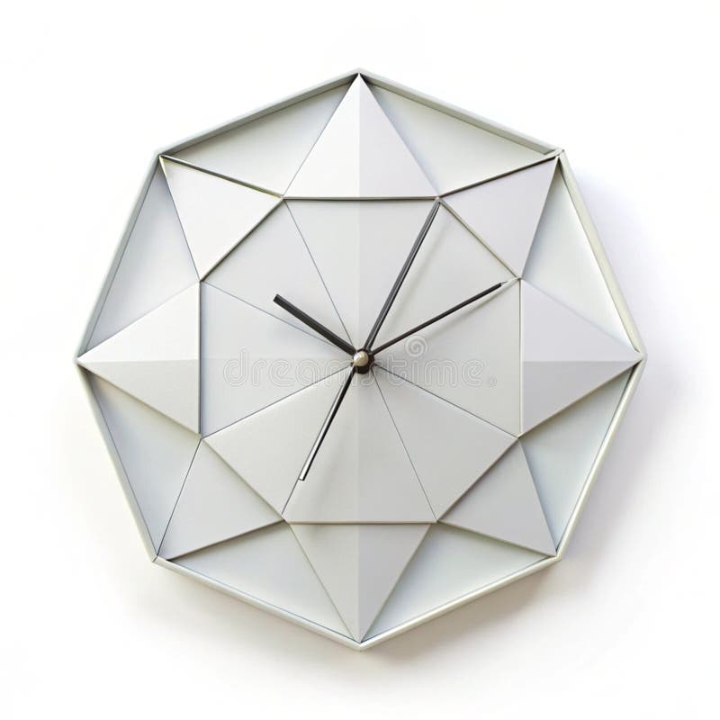 Minimalistic Geometric Clock on White Surface Stock Illustration ...