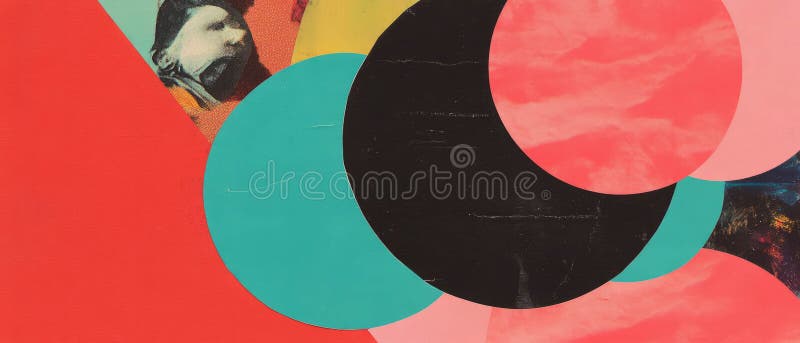 Minimalistic Geometric Collage with Vibrant Textures and Overlapping ...