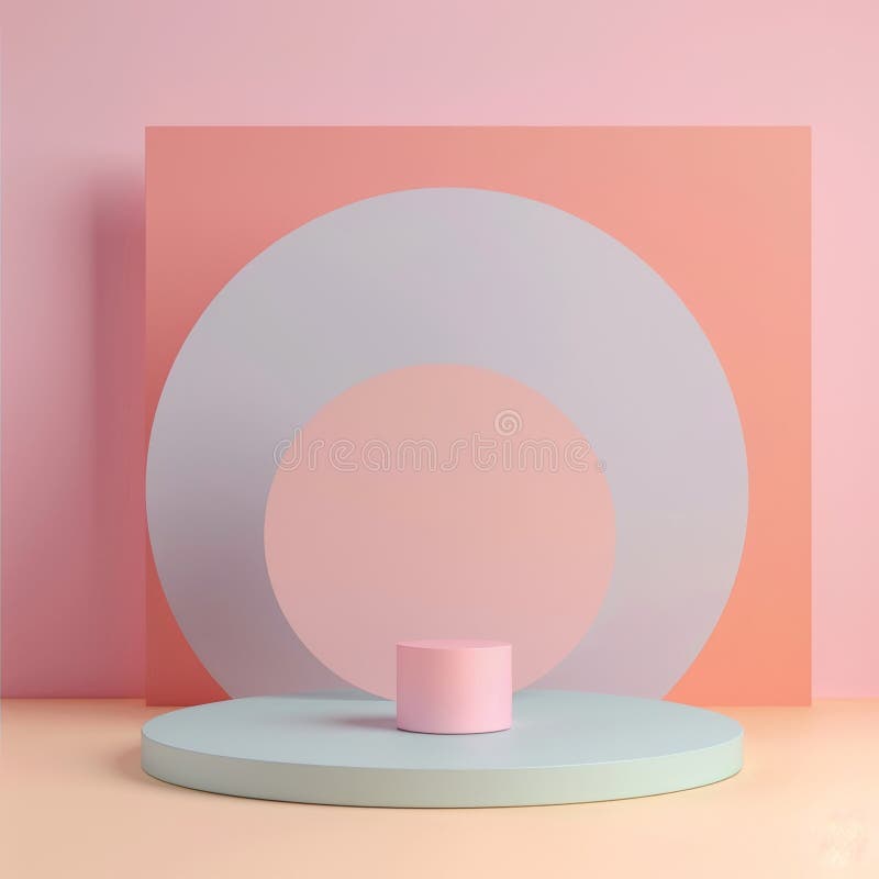 Minimalistic Geometric Stage Backdrop with Cicle and Square Shapes for ...