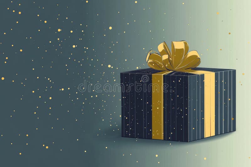 Minimalistic Gift Box Design with Gold Ribbon for Celebrations and ...