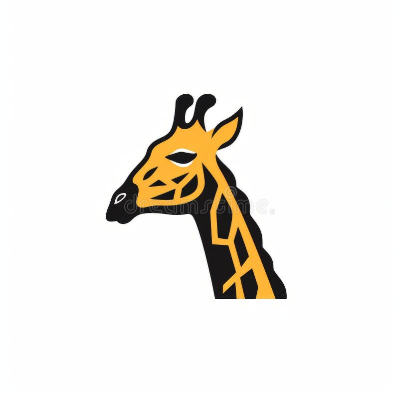 Minimalistic Giraffe Logo - 2d Vector Icon Design Stock Illustration ...